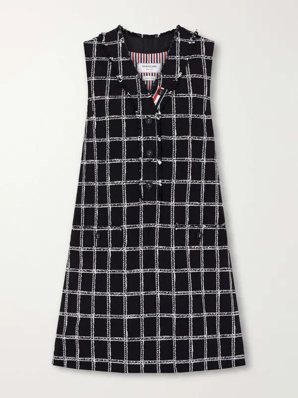 Thom Browne Houndstooth Wool-blend Mini Dress