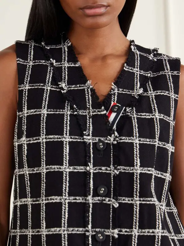 Thom Browne Houndstooth Wool-blend Mini Dress