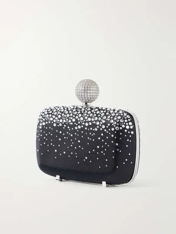 ROGER VIVIER Marlene Embellished Satin Clutch