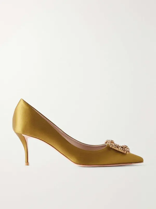 ROGER VIVIER Efflorescence 65 Embellished Satin Pumps