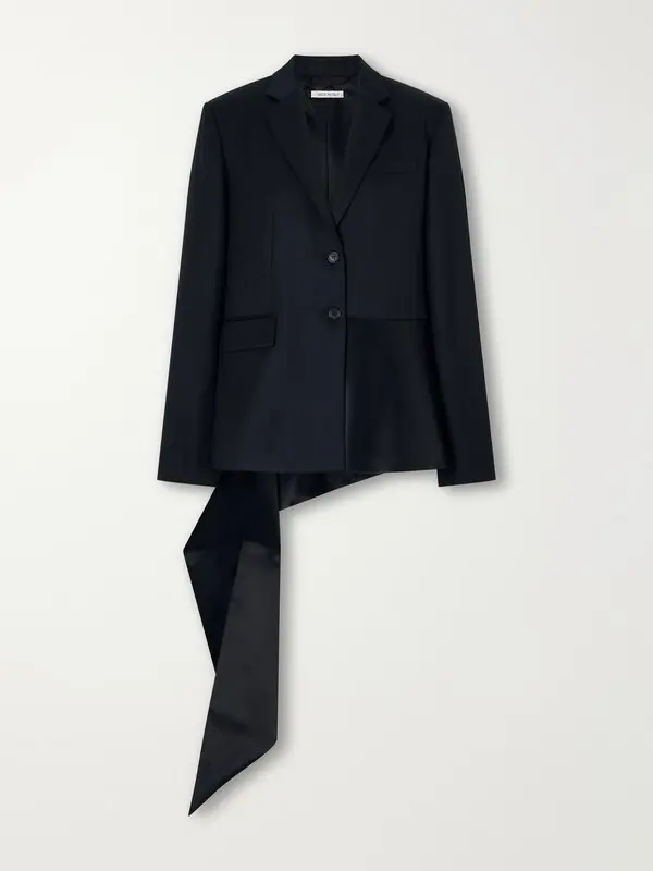 JW Anderson Satin-trimmed Wool-twill Jacket - Black