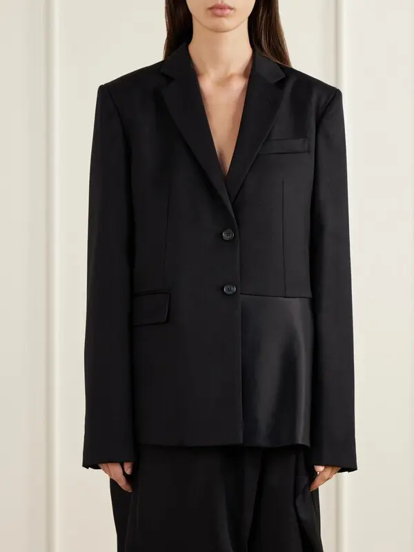 JW Anderson Satin-trimmed Wool-twill Jacket