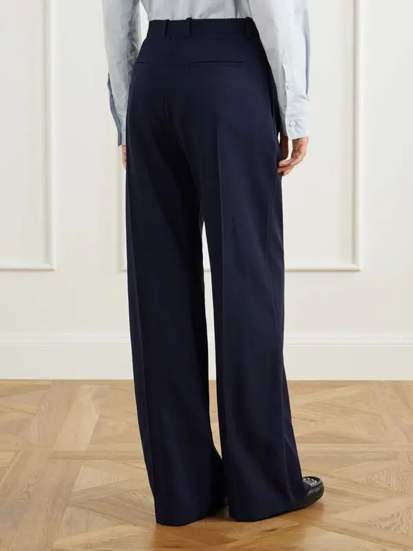 JIL SANDER Draped Wool-sablé Wide-leg Pants
