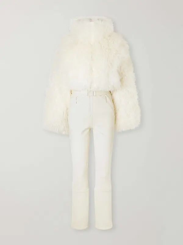 Cordova Nozawa Shearling And Shell Ski Suit - Ecru