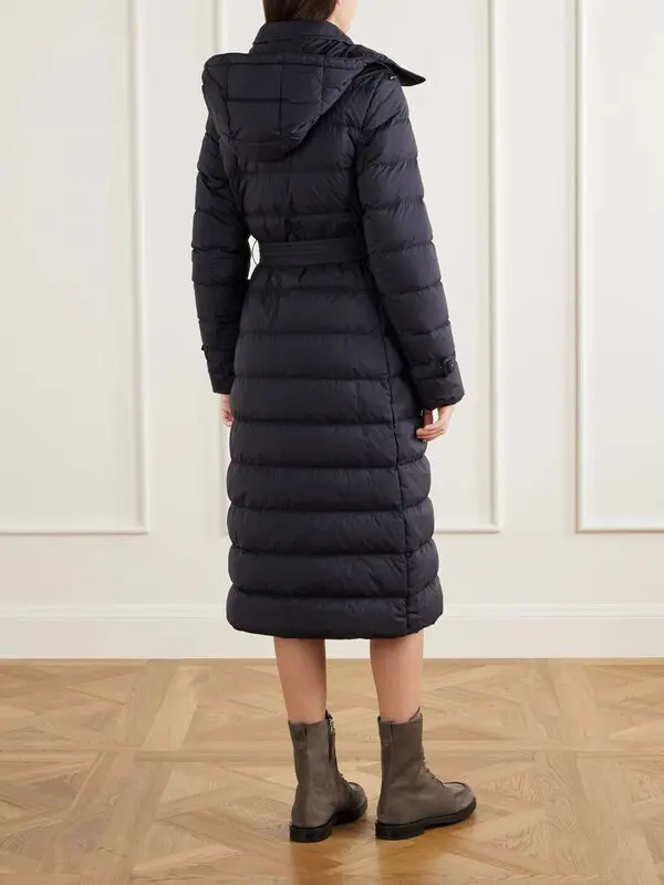 Burberry Belted Double-breasted Quilted Padded Shell Coat