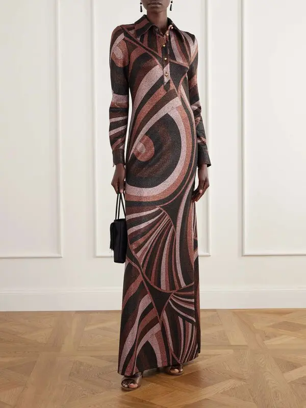 Emilio Pucci Printed Stretch-jersey Maxi Dress
