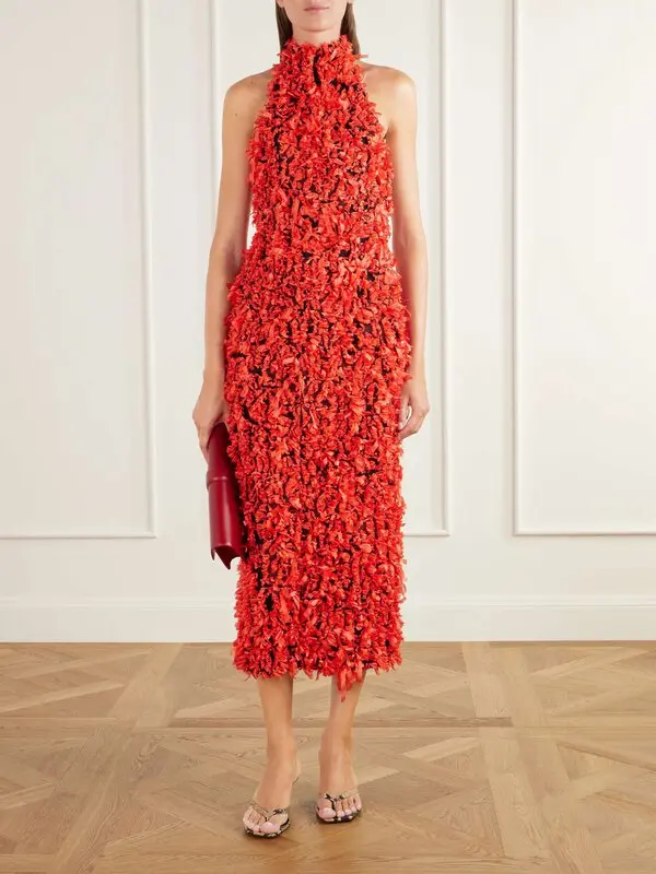 Tove Grettel Open-back Fil-coupé Halterneck Midi Dress