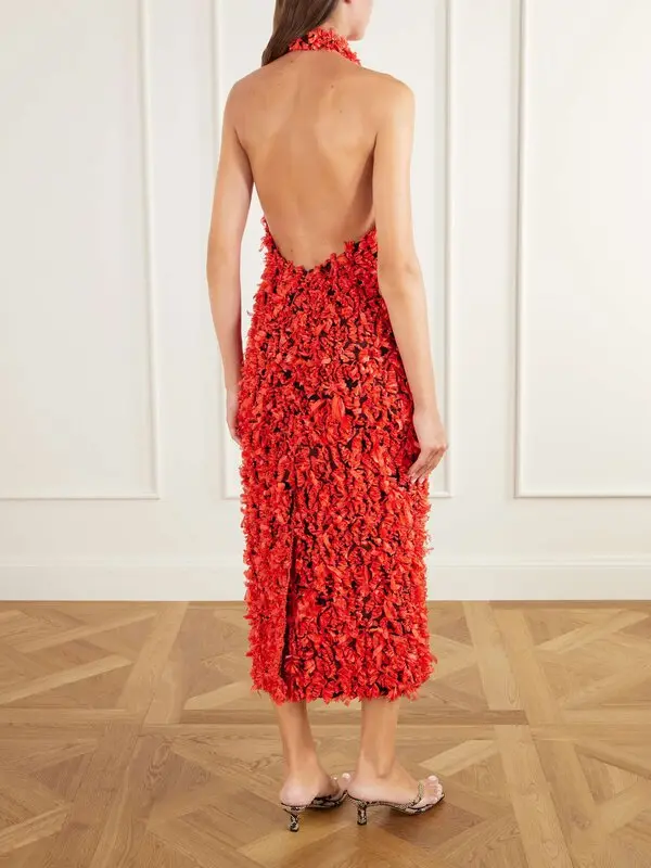Tove Grettel Open-back Fil-coupé Halterneck Midi Dress