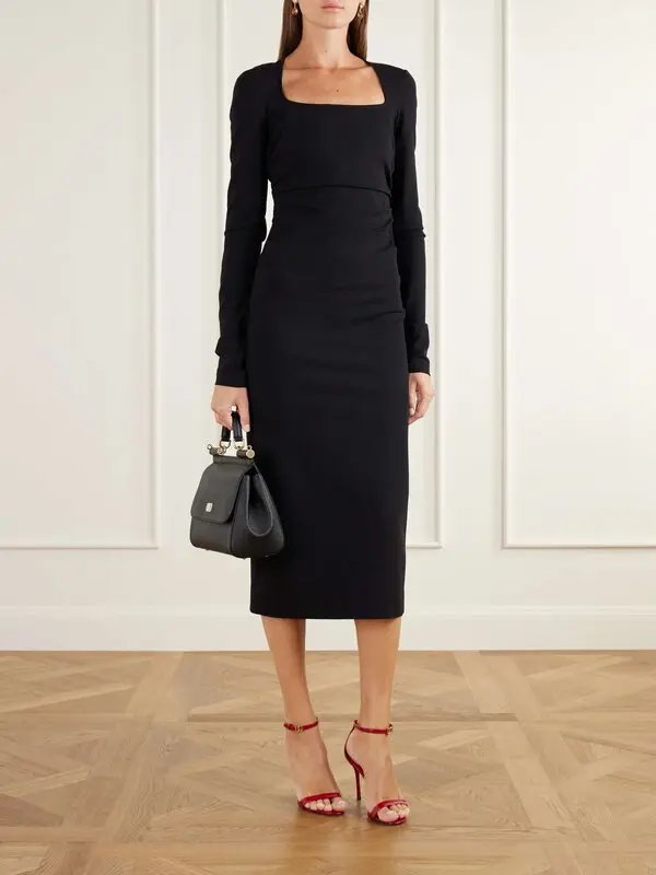 Dolce & Gabbana Ruched Stretch-jersey Midi Dress