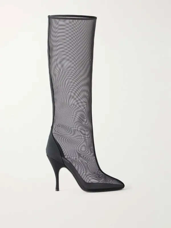 Alaïa Tube 100 Tulle Knee Boots