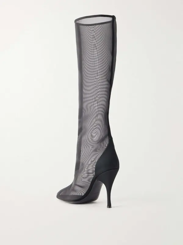 Alaïa Tube 100 Tulle Knee Boots