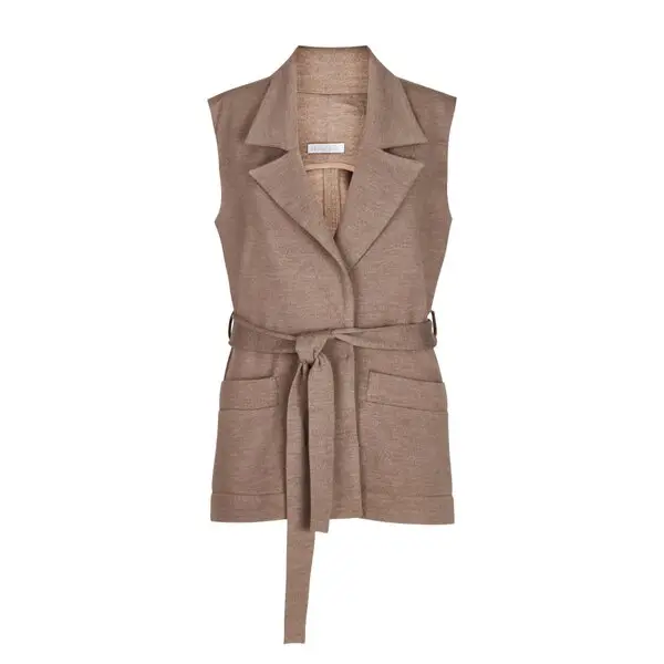HELENE GALWAS Laura Long Knitted Wool Vest