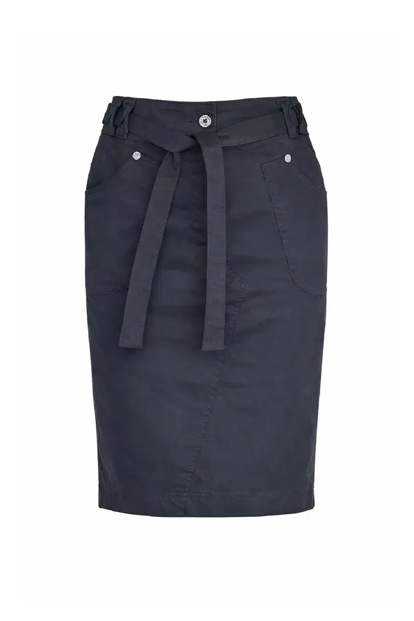 CONQUISTA Belted Pencil Skirt With Modern Wrap Detail