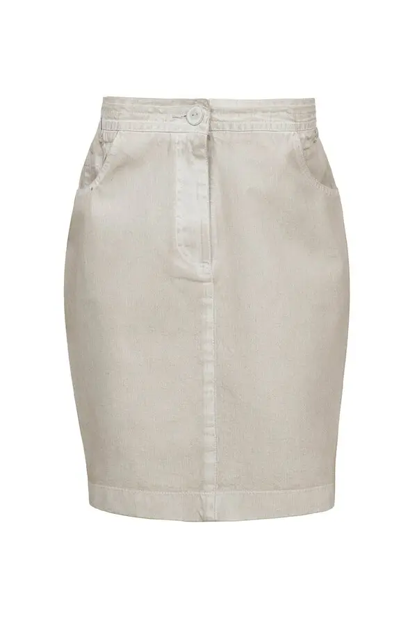 CONQUISTA Neutrals Washed Gabardine Mini Skirt
