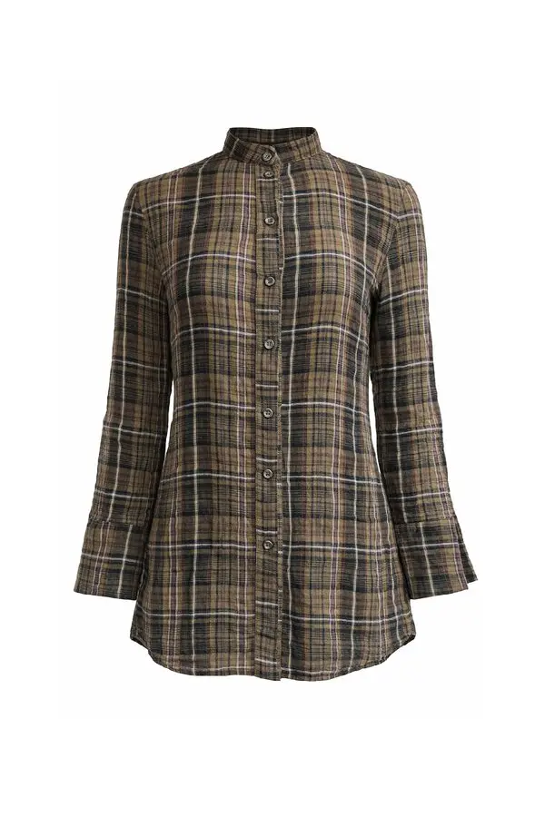 CONQUISTA Classic Plaid Button-front Shirt