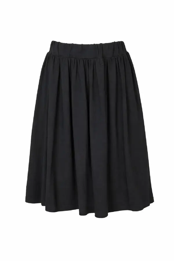 CONQUISTA Flared Skirt With Elastic Waist - Black