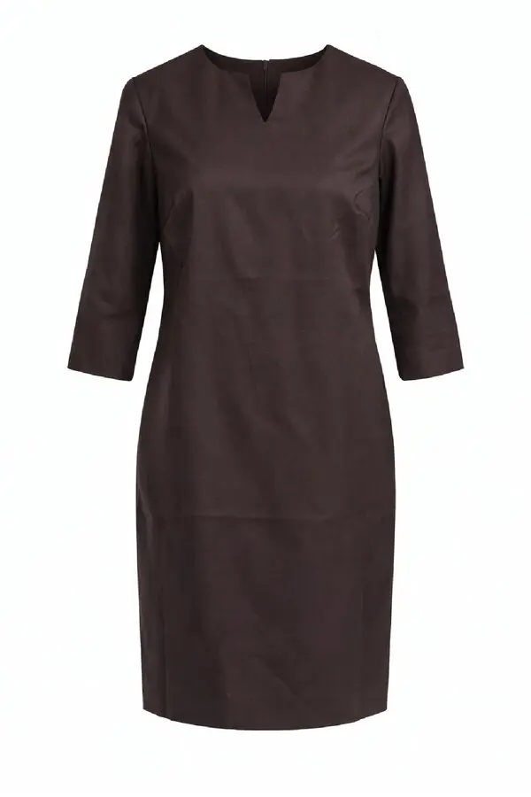 CONQUISTA Classic Notch-neck Midi Dress