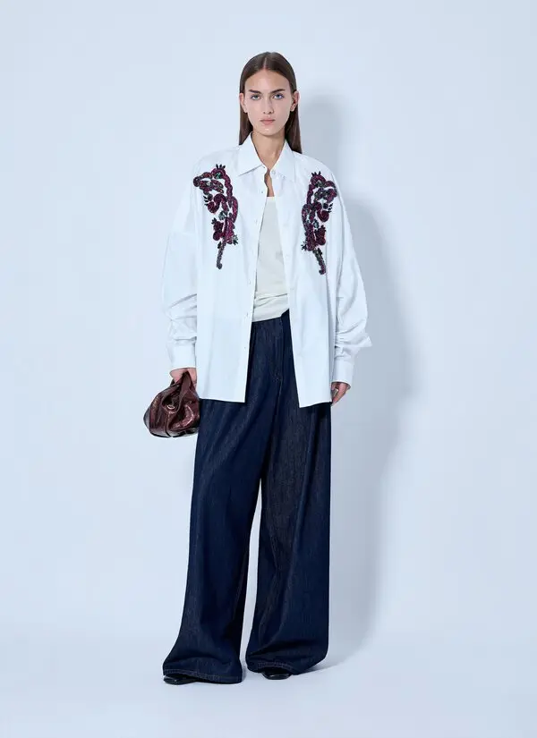 Dries Van Noten Wide-leg Denim Trousers
