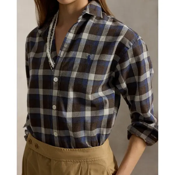 Ralph Lauren Relaxed Fit Plaid Cotton Twill Shirt