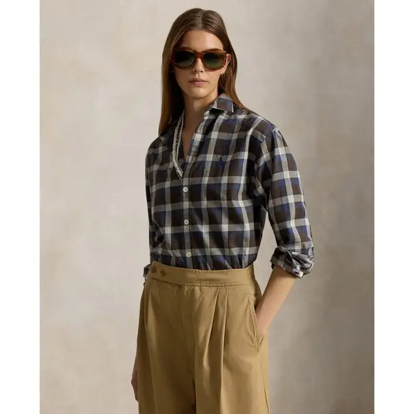 Ralph Lauren Relaxed Fit Plaid Cotton Twill Shirt