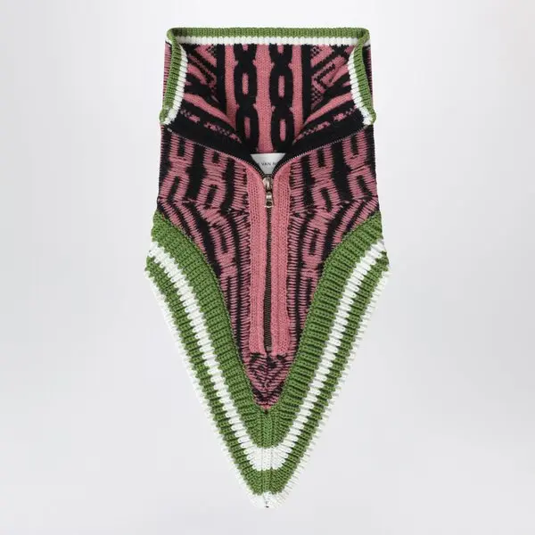 Dries Van Noten Jacquard Wool Collar - Black