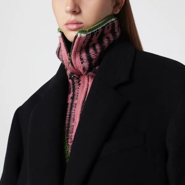 Dries Van Noten Jacquard Wool Collar - Black