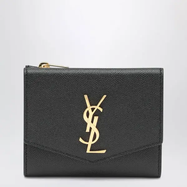 Saint Laurent Uptown Embossed Leather Wallet - Black