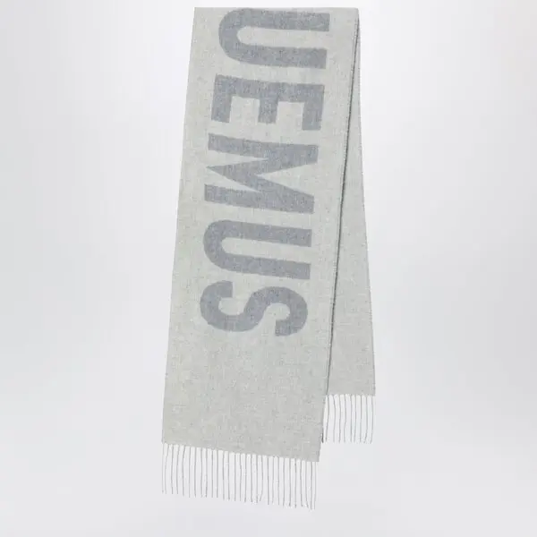 Jacquemus Wool Scarf With Logo - Grey