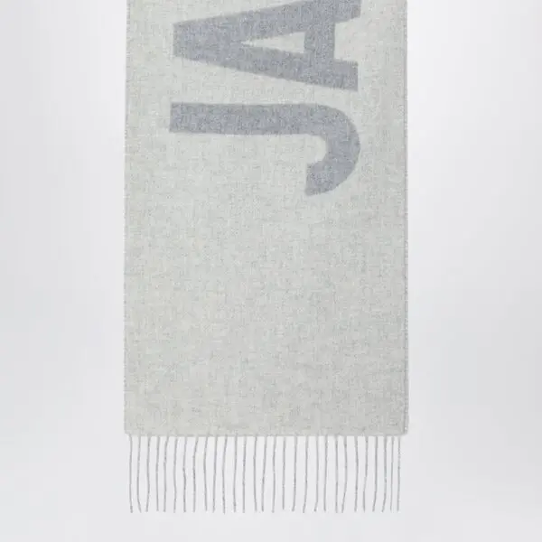 Jacquemus Wool Scarf With Logo - Grey