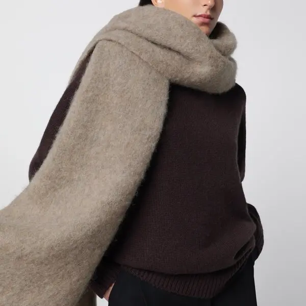 Jacquemus Taupe Mohair And Alpaca-blend Scarf