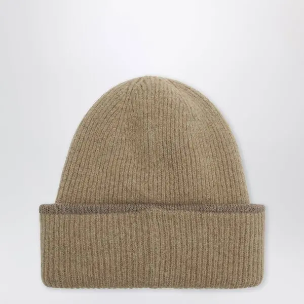 Jacquemus Gros Grain Beanie In Alpaca Blend - Beige
