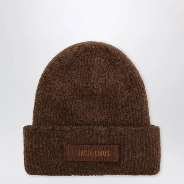 Jacquemus Gros Grain Beanie In Alpaca Blend - Brown