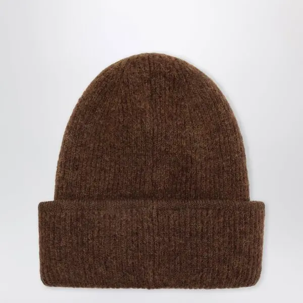 Jacquemus Gros Grain Beanie In Alpaca Blend - Brown
