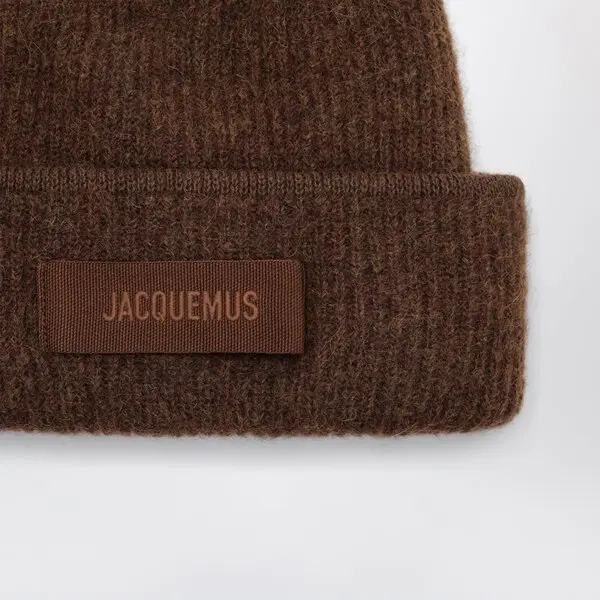 Jacquemus Gros Grain Beanie In Alpaca Blend - Brown