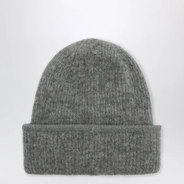 Jacquemus Dark Gros Grain Beanie In Alpaca Blend - Grey