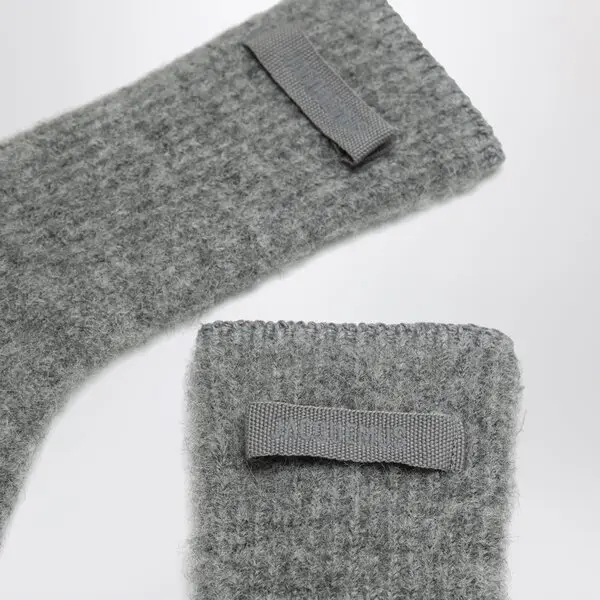 Jacquemus Dark Gros Grain Gloves In Alpaca Blend