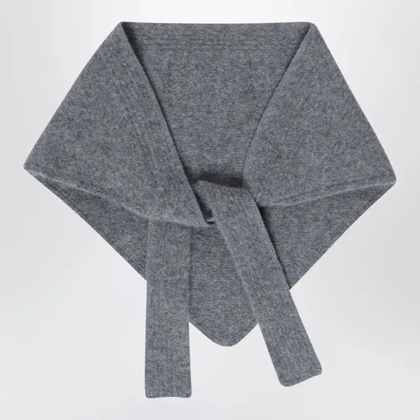 Jacquemus Dark Gros Grain Scarf In Alpaca Blend