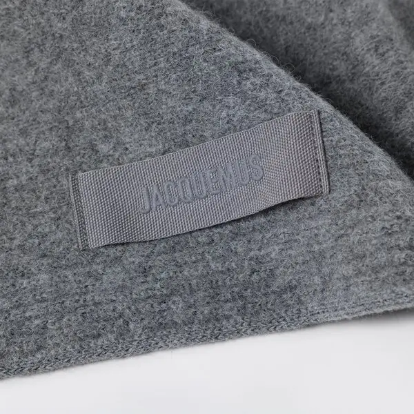 Jacquemus Dark Gros Grain Scarf In Alpaca Blend