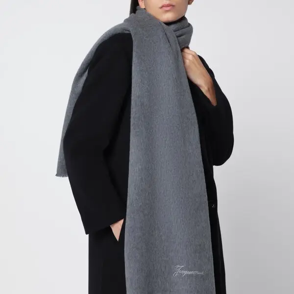 Jacquemus Dark Gray Wool And Cashmere Tailleur Scarf
