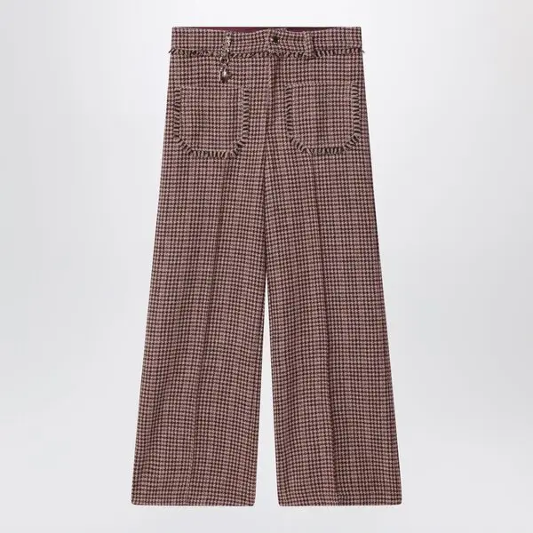 Chloé Checked Wool Trousers