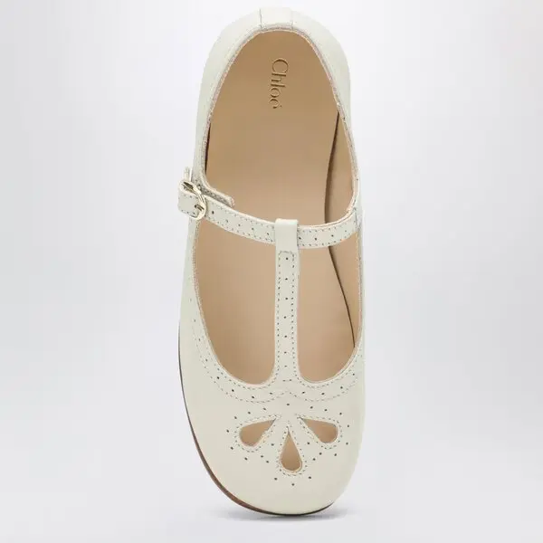 Chloé Ivory Leather Ballerinas