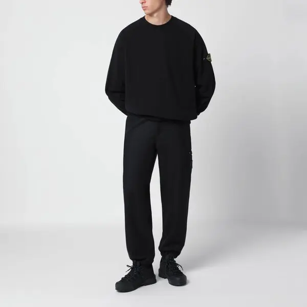 Stone Island Navy Jogging Trousers In A Wool Blend