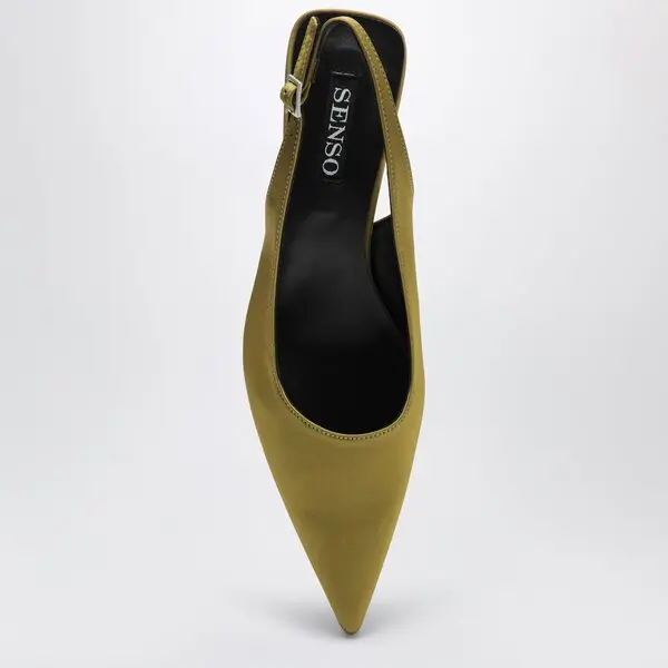 Senso Olive Tamara Satin Slingback Pumps - Green