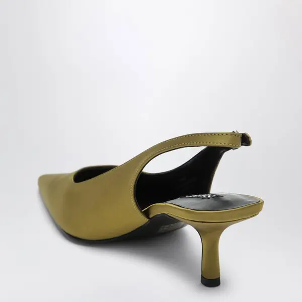 Senso Olive Tamara Satin Slingback Pumps - Green
