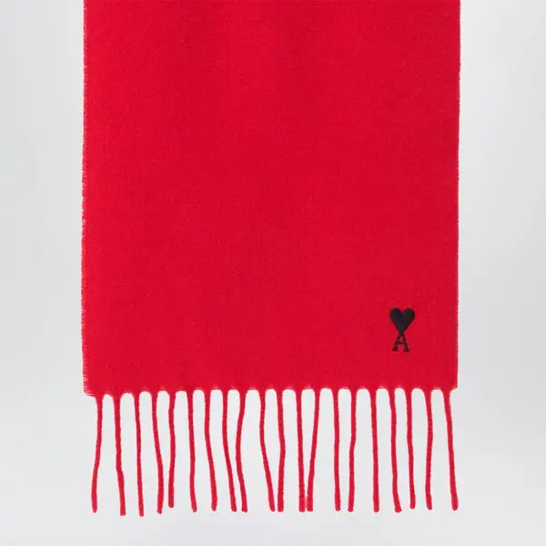 AMI Paris De Coeur Wool Scarf