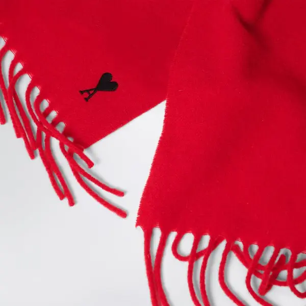 AMI Paris De Coeur Wool Scarf