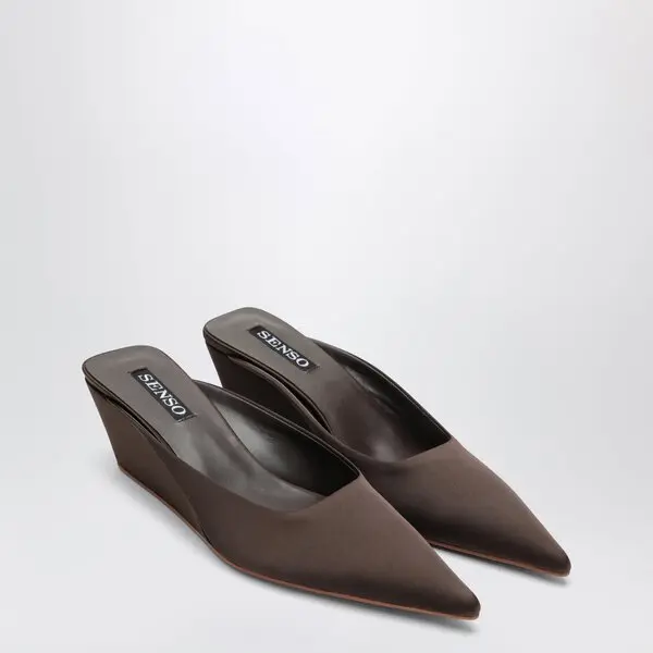 Senso Chocolate Uriela Satin Mules - Brown