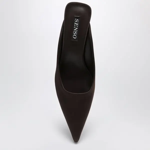 Senso Chocolate Uriela Satin Mules - Brown