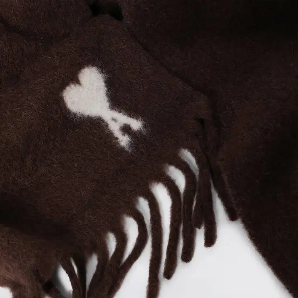 AMI Paris De Coeur Scarf In Alpaca Blend