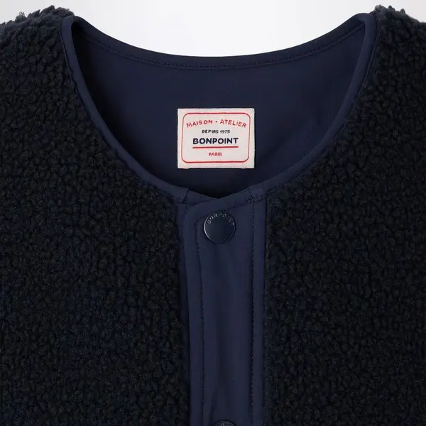 Bonpoint Navy Reversible Sherpa Fleece Gilet